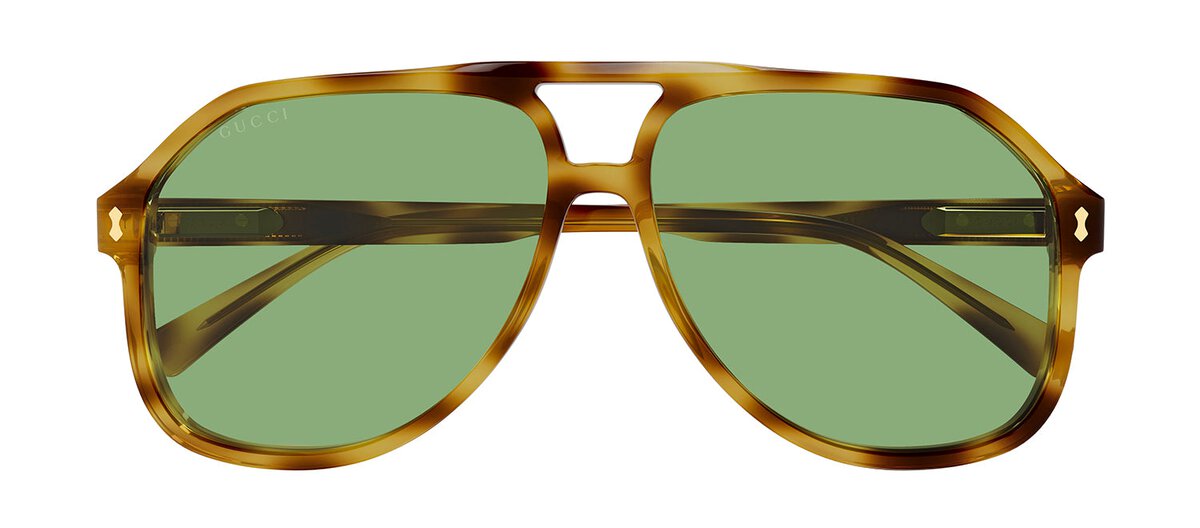 Gucci Gg1042s M 004 Aviator Sunglasses - Green | Editorialist
