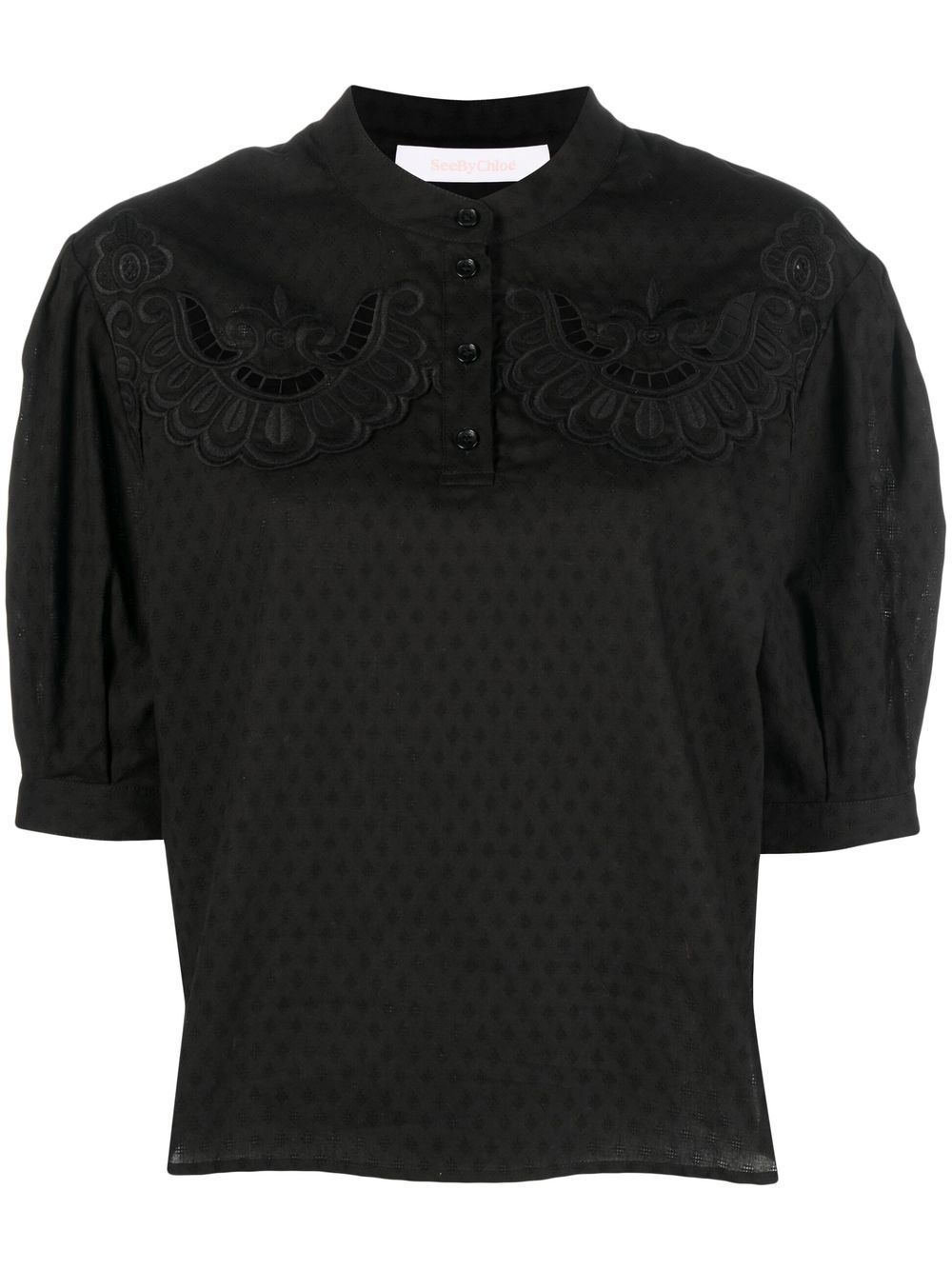 See By Chloé Broderie Anglaise Puff Sleeve Shirt | Editorialist