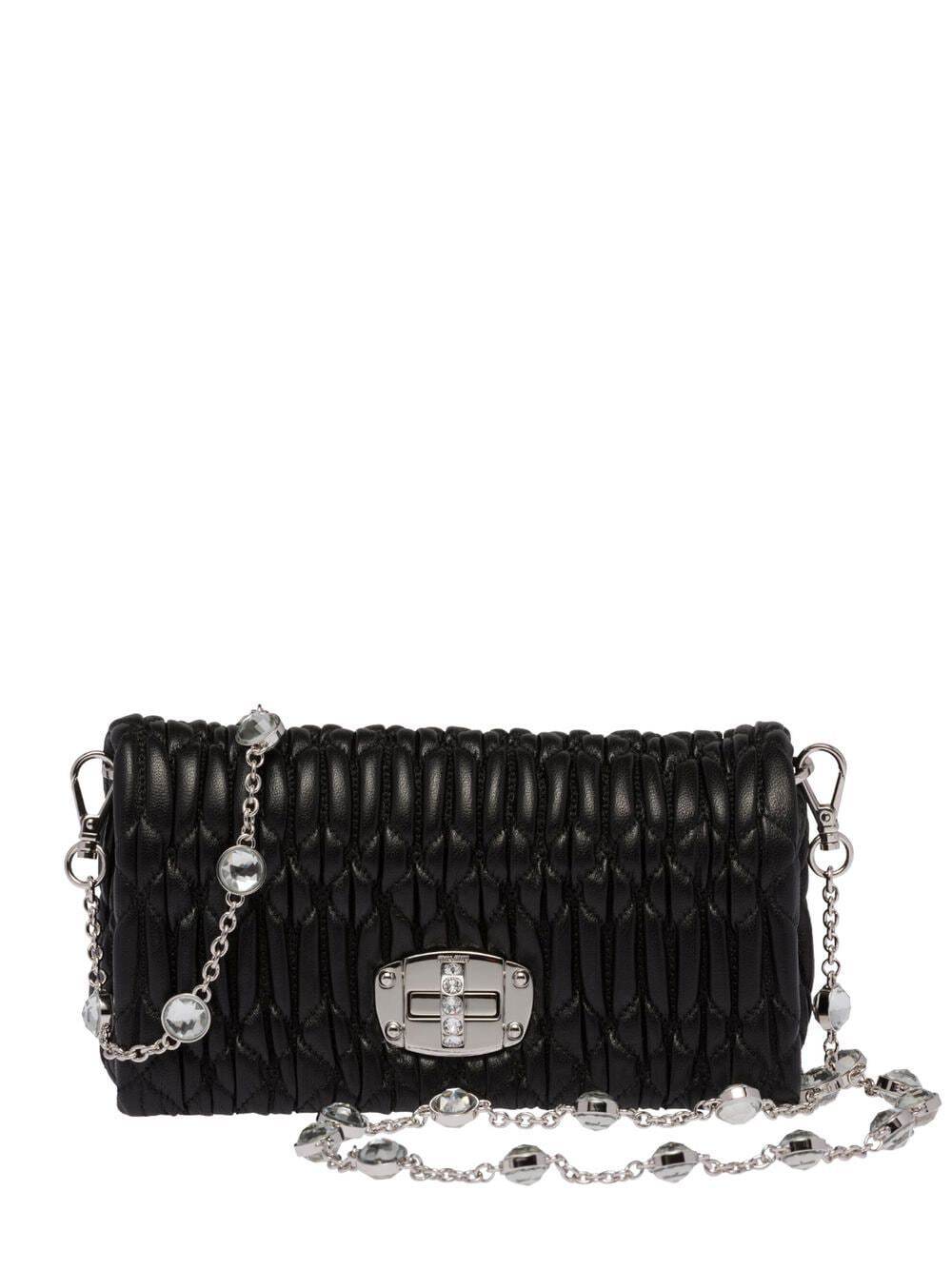 Miu Miu Miu Crystal Nappa Leather Mini Bag Editorialist