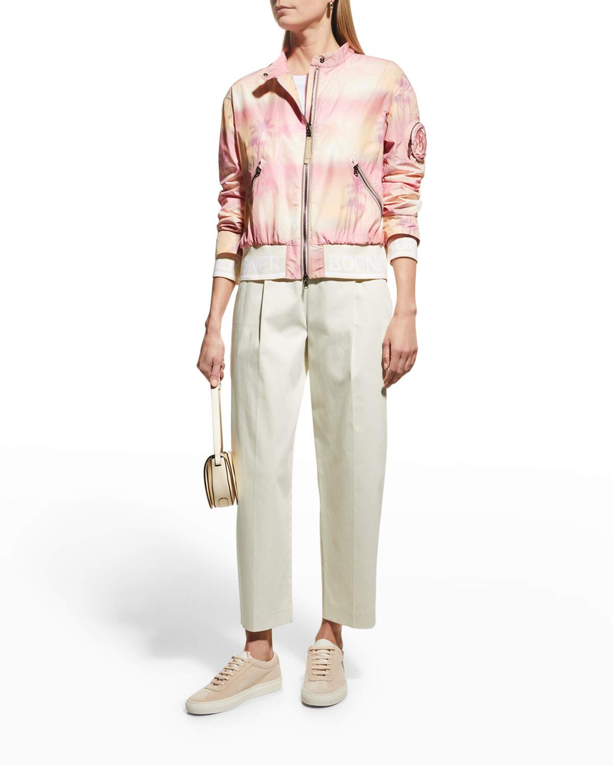 Bogner Romira Logo-pocket Bomber Jacket - Soft Peach | Editorialist