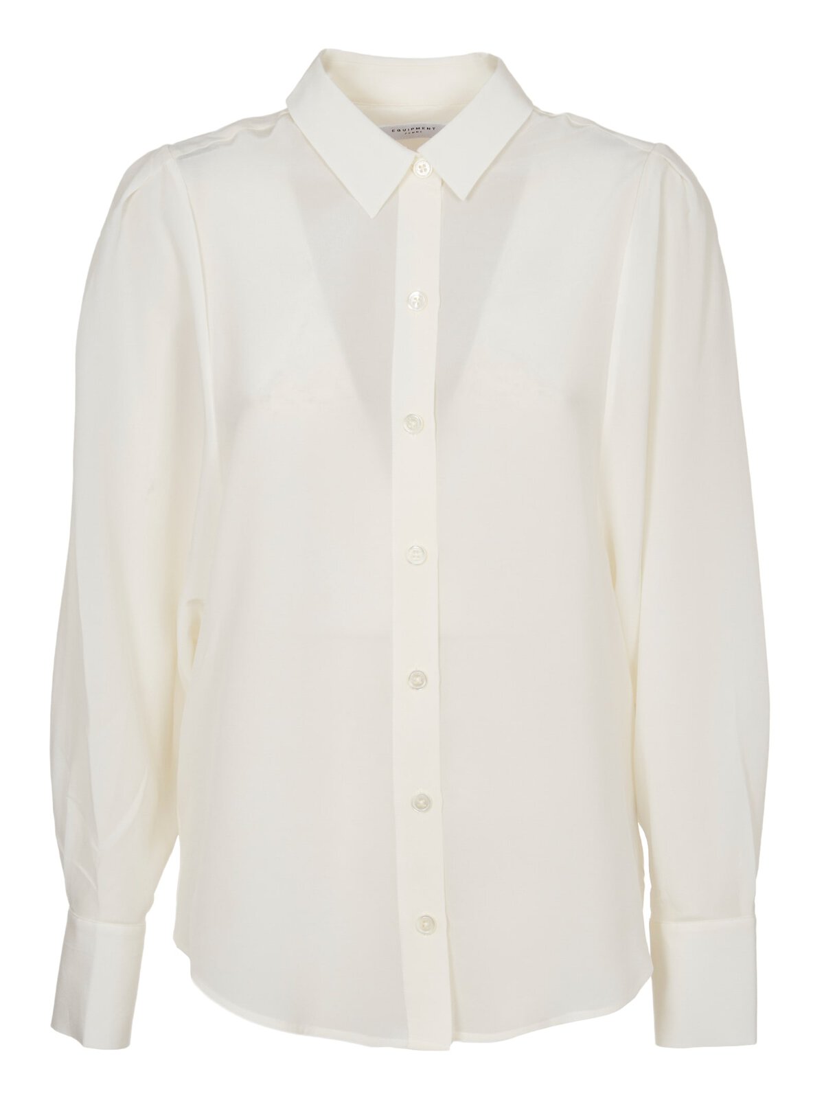 Equipment Classica Cream Silk Shirt - White | Editorialist