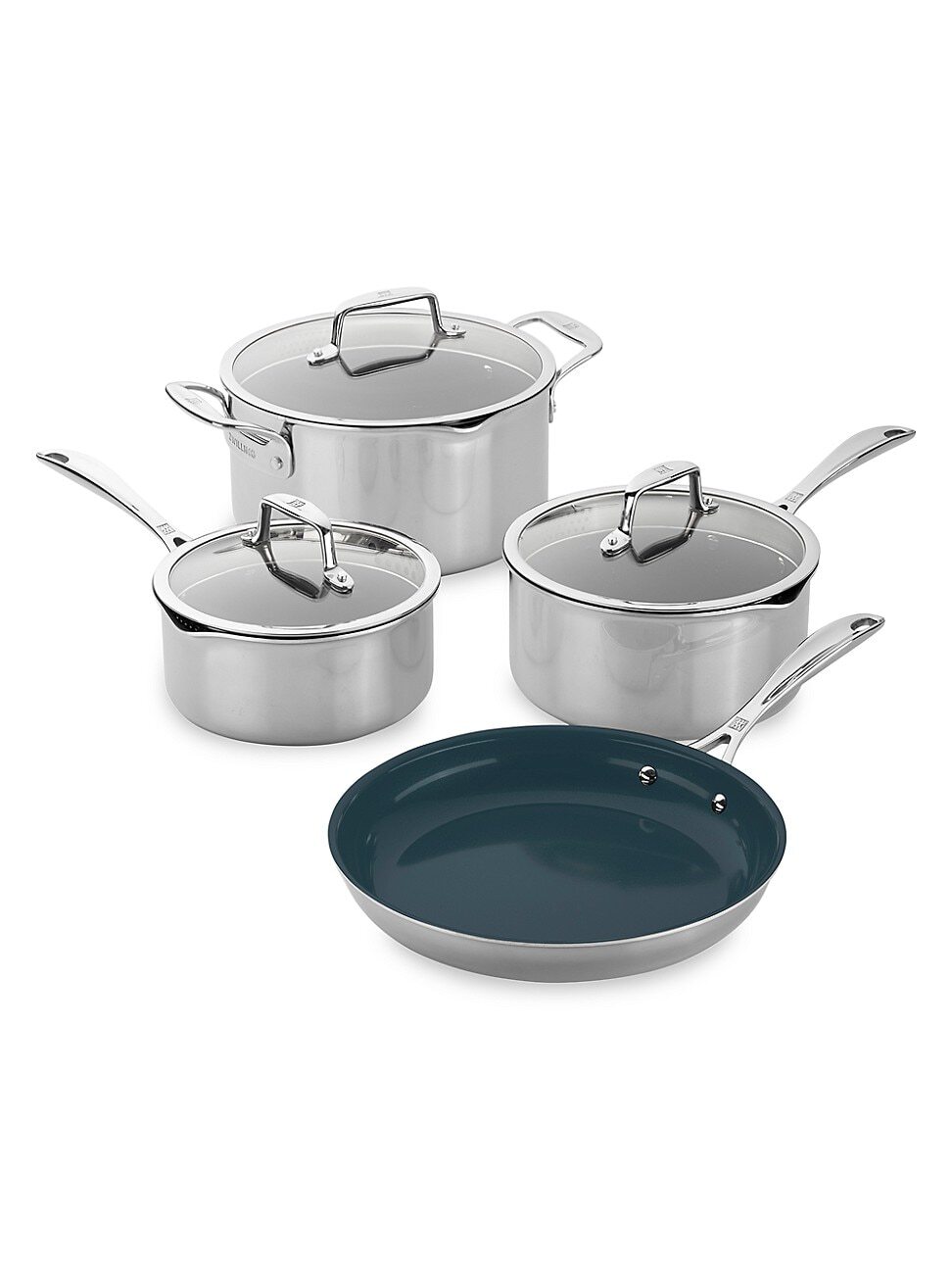 Zwilling Clad CFX 7-Piece Stainless Steel Ceramic Nonstick Cookware Set ...