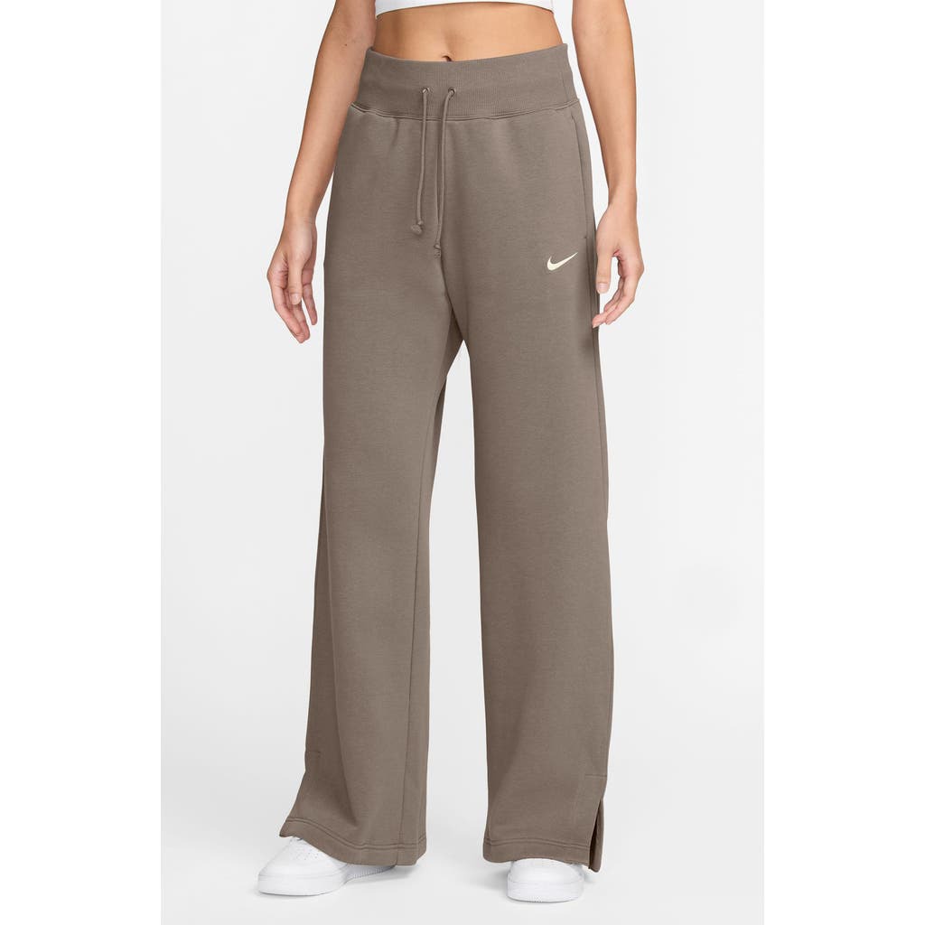 Nike Sportswear Phoenix Fleece Wide-Leg Sweatpants - Mink Brown/Sail ...