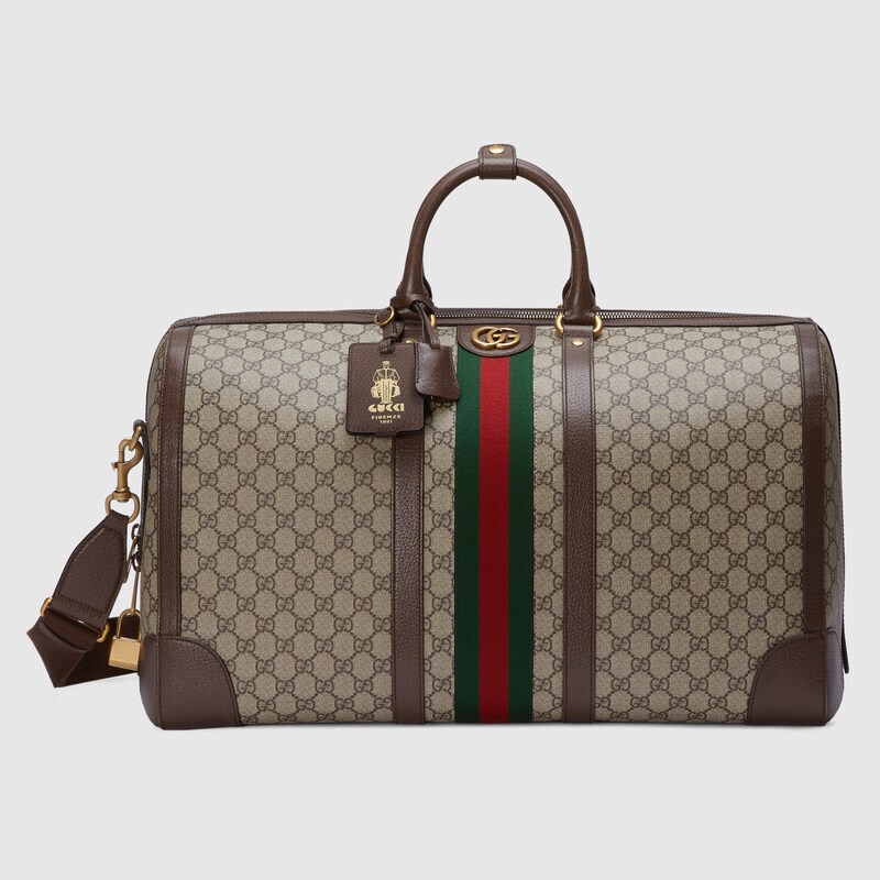 Gucci Savoy Large Duffle Bag Gg Canvas - Beige | Editorialist