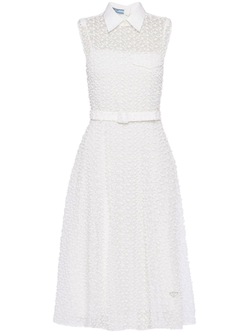 Prada Superposé Sleeveless Midi Dress - White | Editorialist