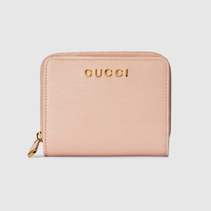 Gucci Mini Wallet With Script - Pink | Editorialist