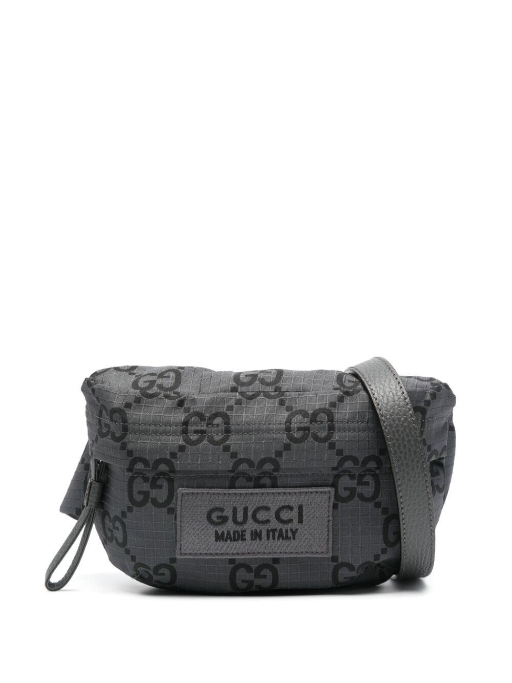 Gucci Gg-damier Logo-patch Belt Bag - Grey | Editorialist