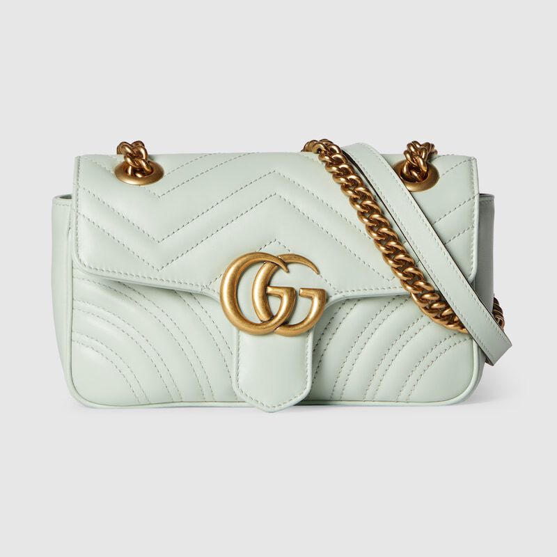 Gucci Gg Marmont Mini Shoulder Bag Leather Green Editorialist