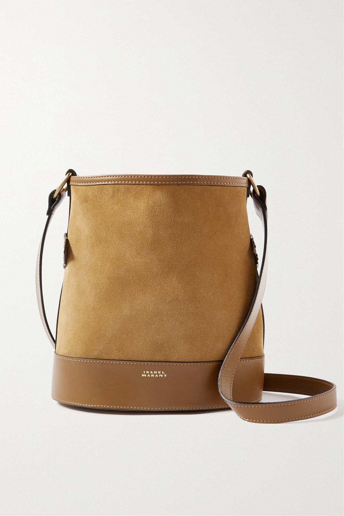 Isabel Marant Étoile Samara Leather-trimmed Suede Bucket Bag - Neutrals ...