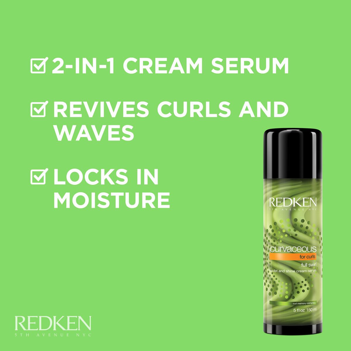 REDKEN Curvaceous Full Swirl: Curly & Wavy Hair Cream Serum - One-color ...
