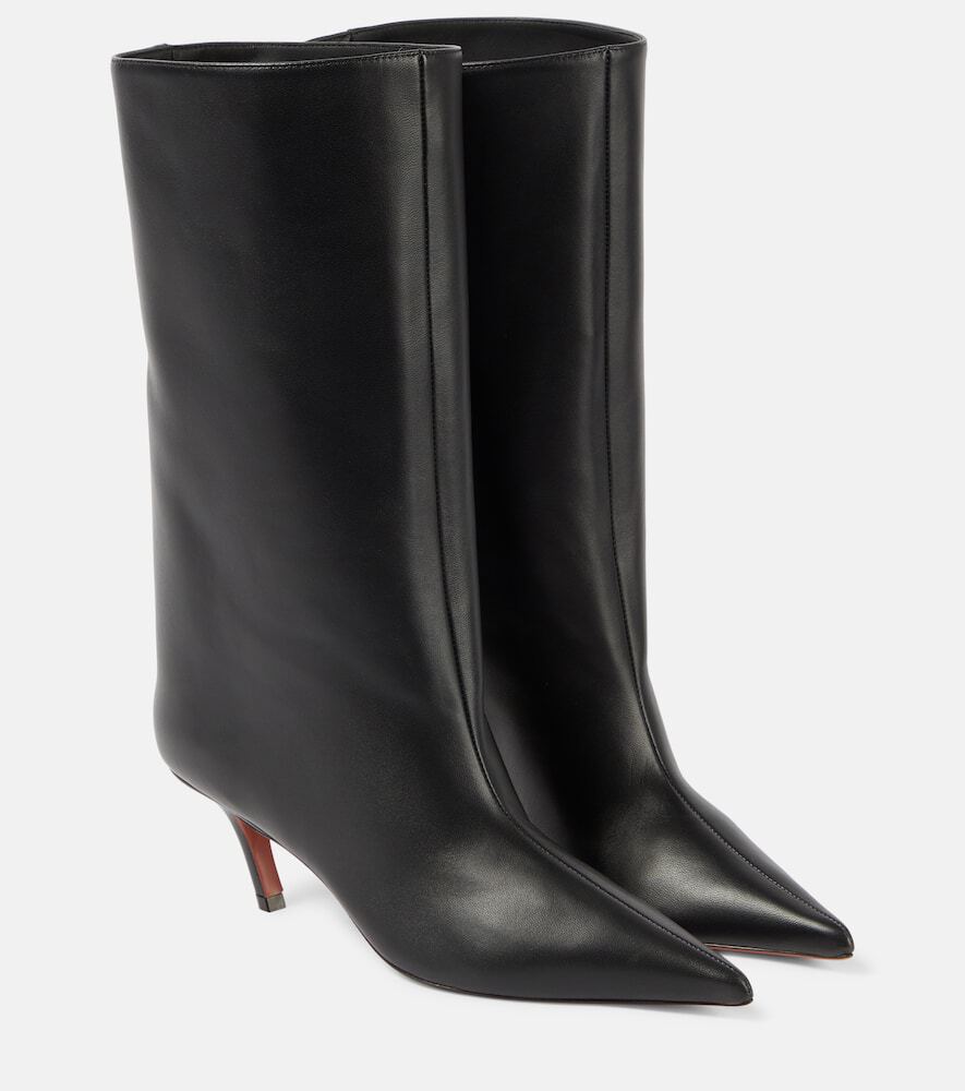 amina black leather boots