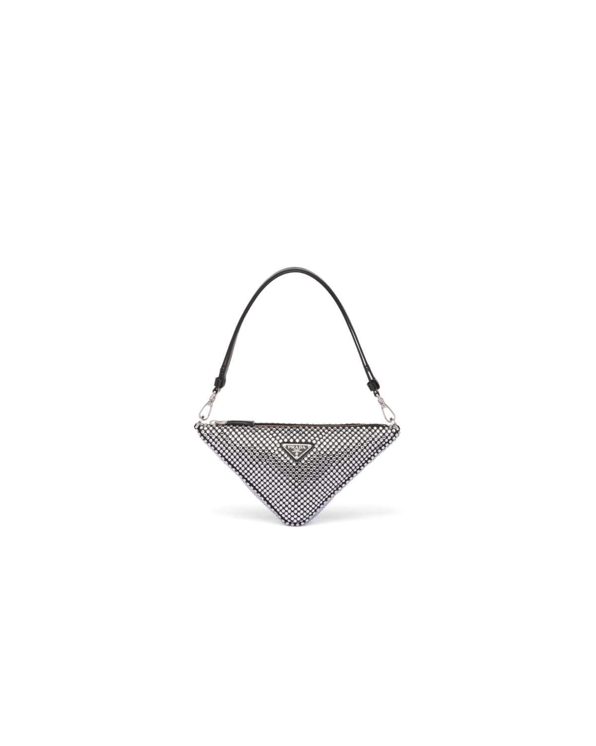 Prada Triangle Satin Mini Bag With Crystals Editorialist