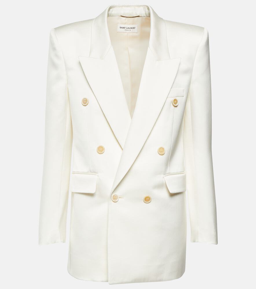 Saint Laurent Doublebreasted Silk Tuxedo Blazer Editorialist