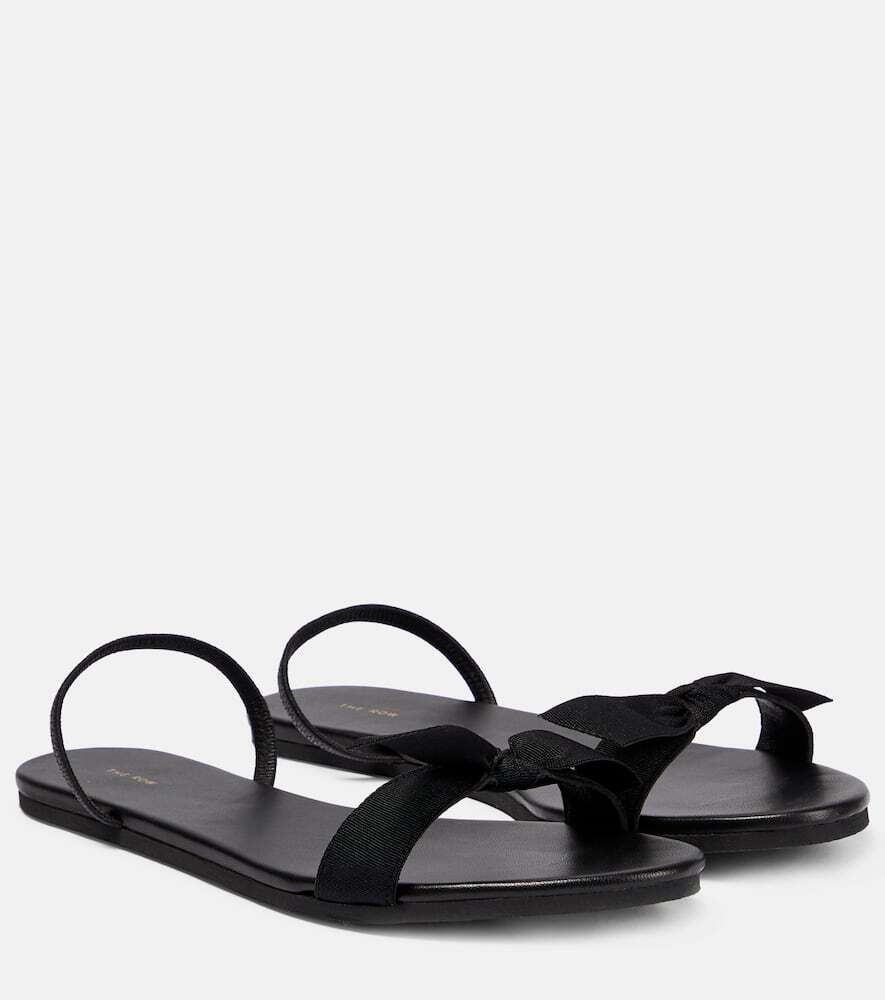 THE ROW Bow Leather Slingback Sandals | Editorialist