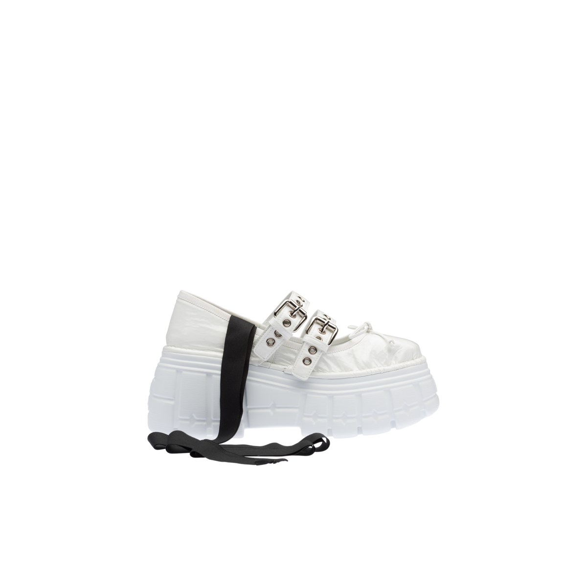 Miu Miu Naplak Leather Flatform Ballerinas | Editorialist