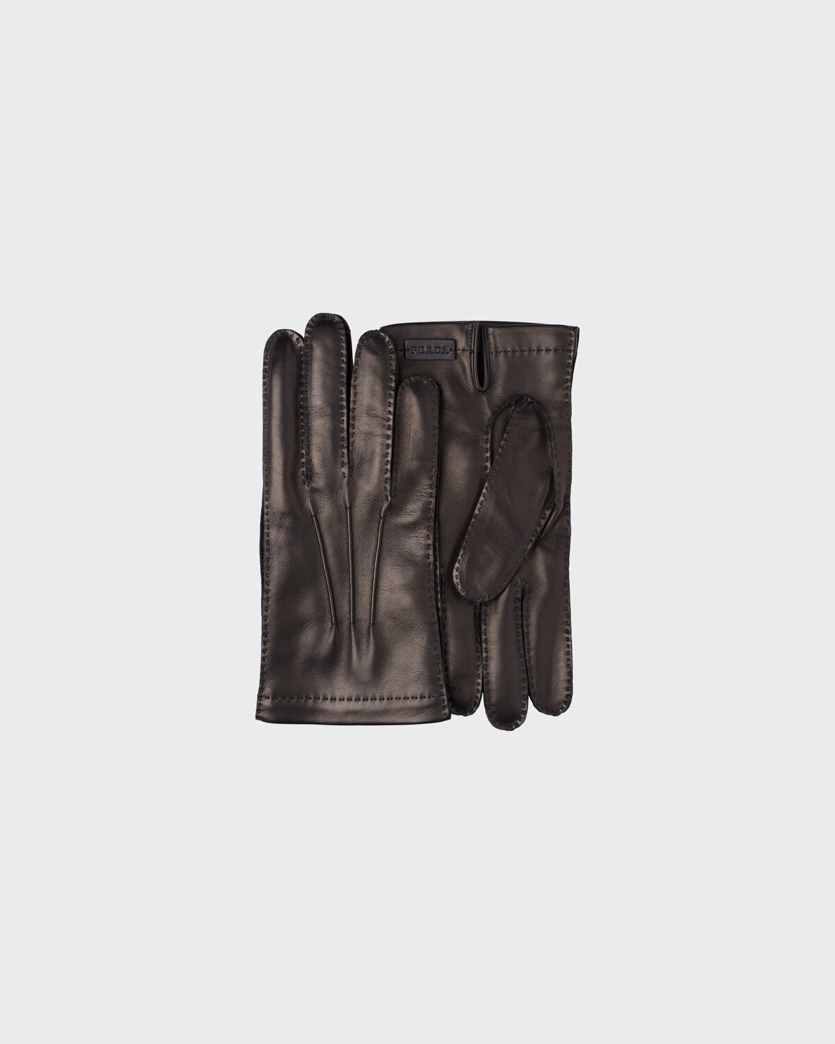 Prada Leather And Cashmere Gloves - Black | Editorialist