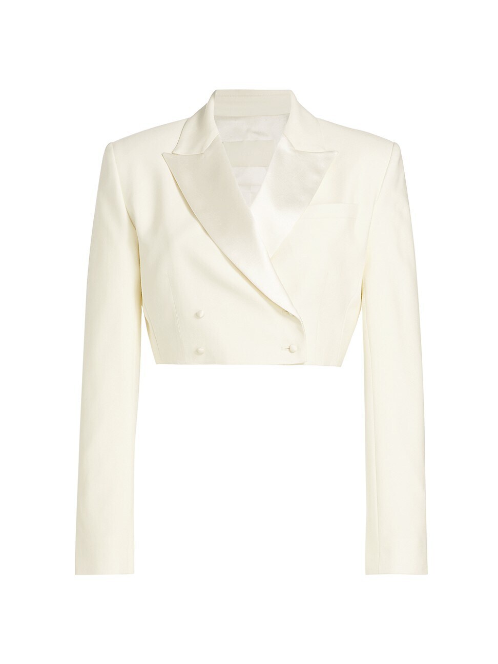 DANIELLE FRANKEL Ford Crop Tuxedo Jacket Pearl Editorialist