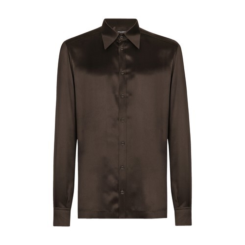 Dolce & Gabbana Gray Brown GOLD Slim Fit Dress Formal Shirt main image 0