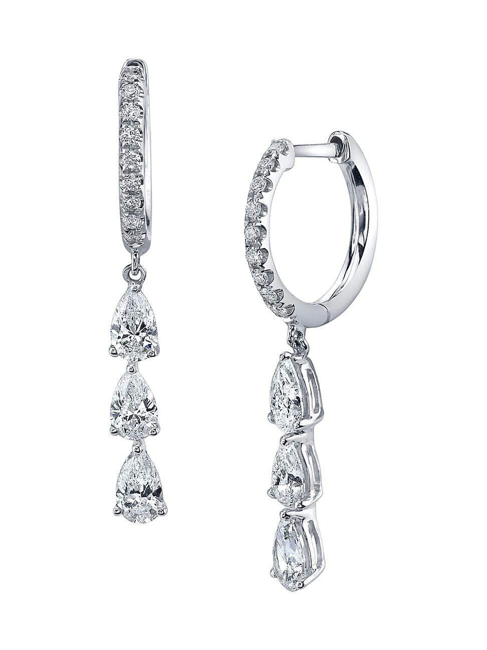 ANITA KO Huggies 18k & 1.3 Tcw Diamond Drop Earrings - White Gold ...