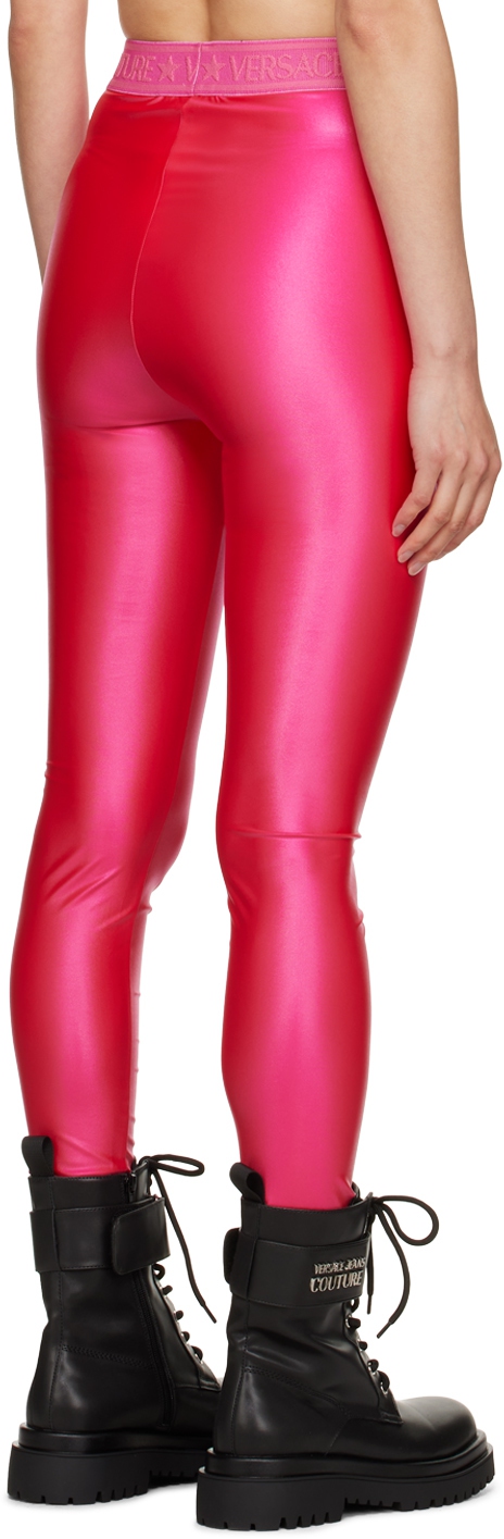 Versace Pink Elasticized Leggings In E406 Hot Pink 75% Off