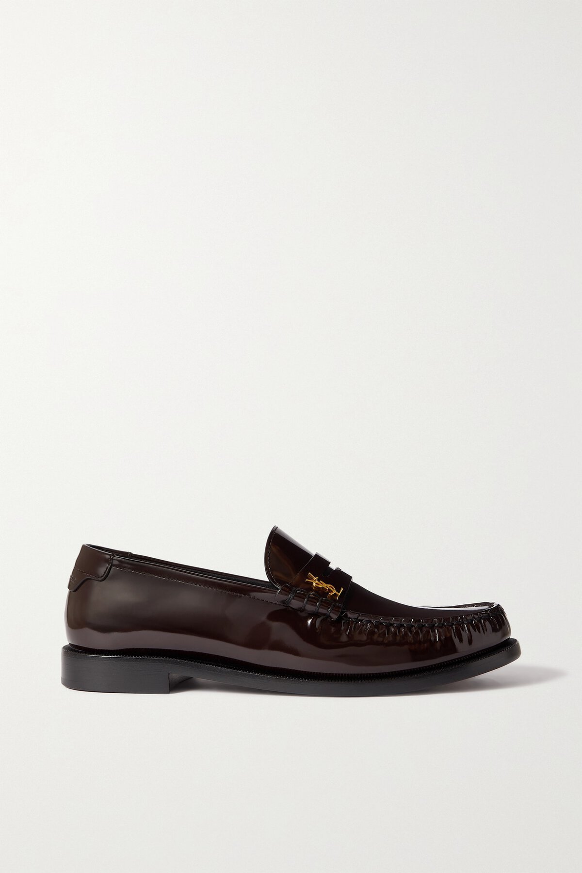 Saint Laurent Le Loafer Logo-embellished Patent-leather Loafers ...