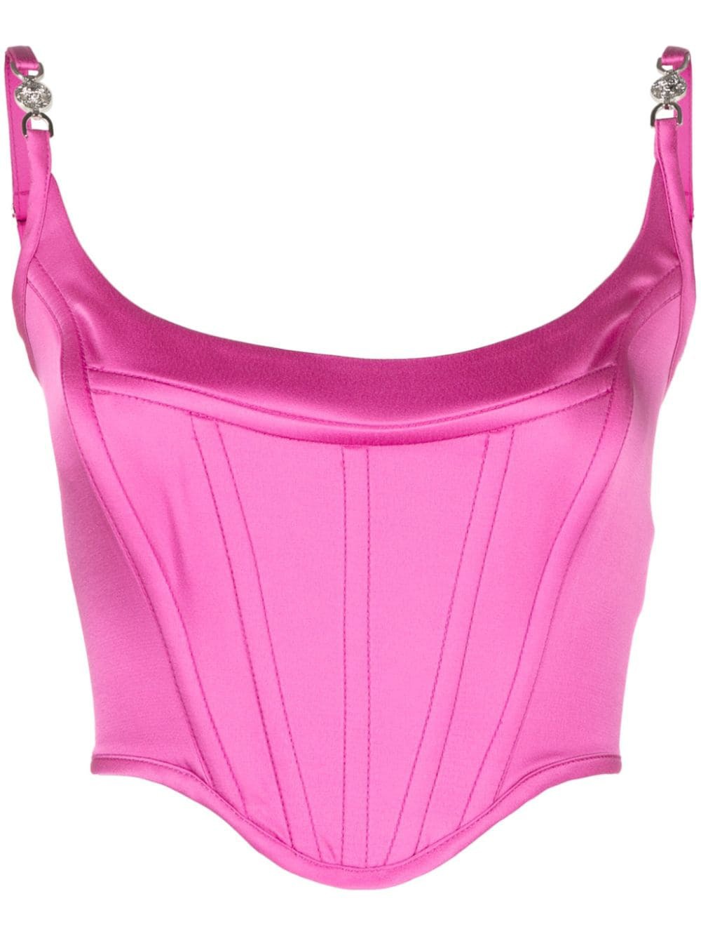 Versace Medusa '95 Satin Corset Top - Pink | Editorialist