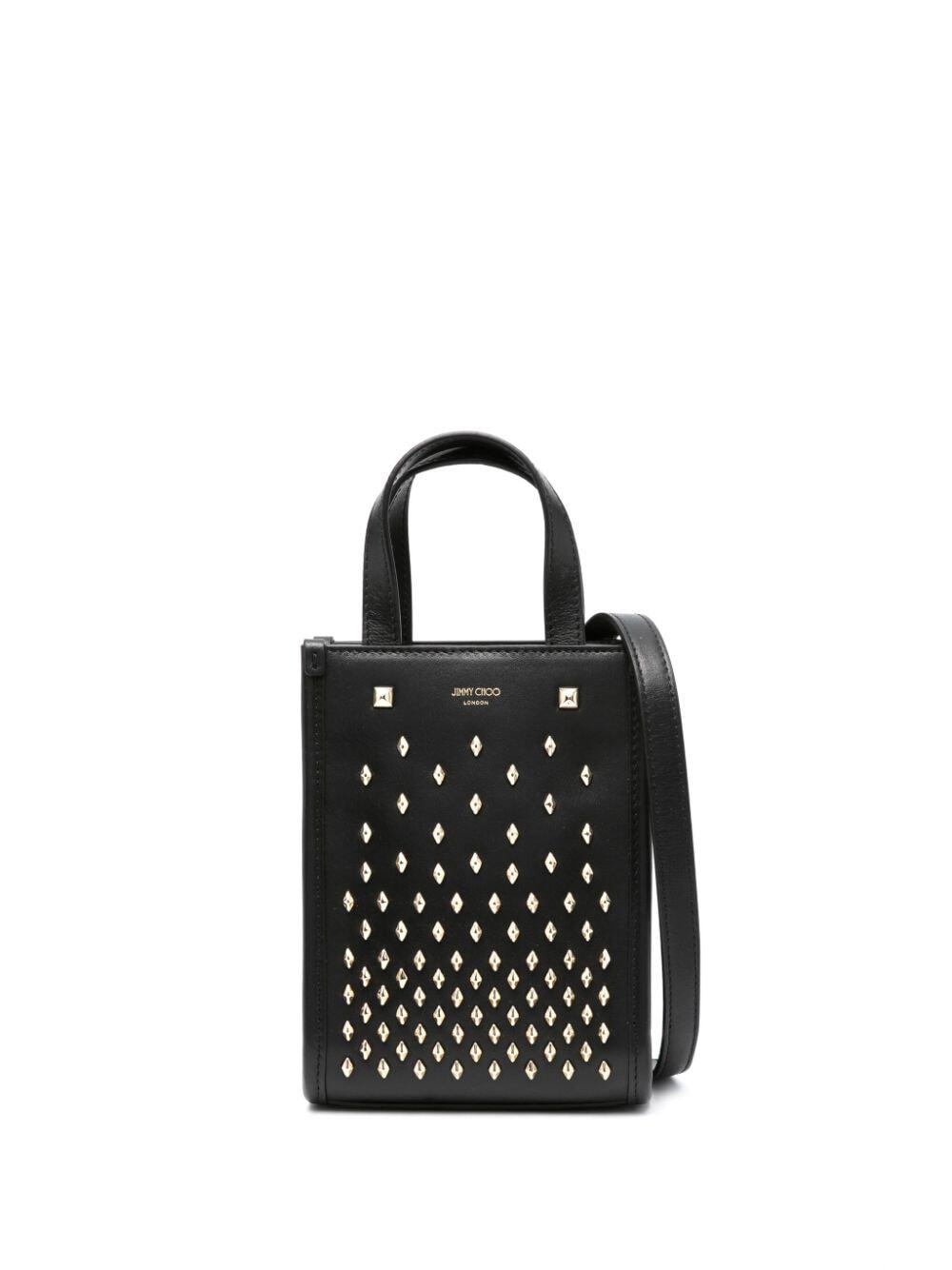 JIMMY CHOO Mini Studded Two-way Bag - Black | Editorialist