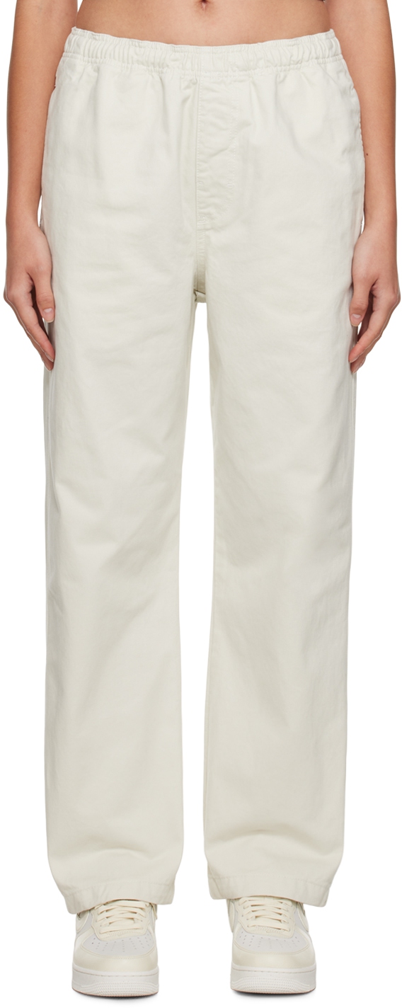STUSSY BEACH PANT COTTON TWILL / BONE Stussy Brushed Beach Pant, BONE
