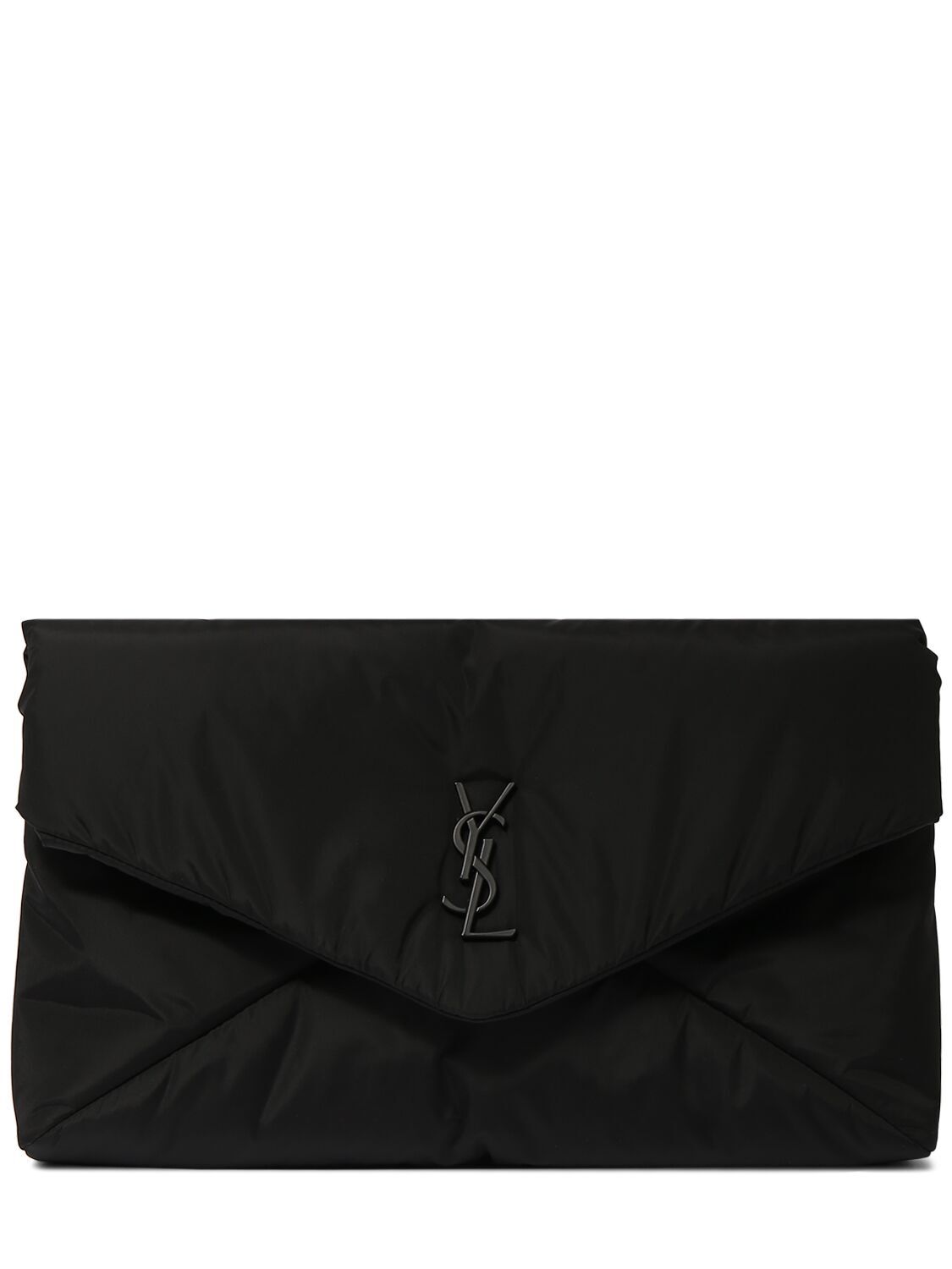 Saint Laurent Ysl Monogram Large Nylon Pouch - Black | Editorialist