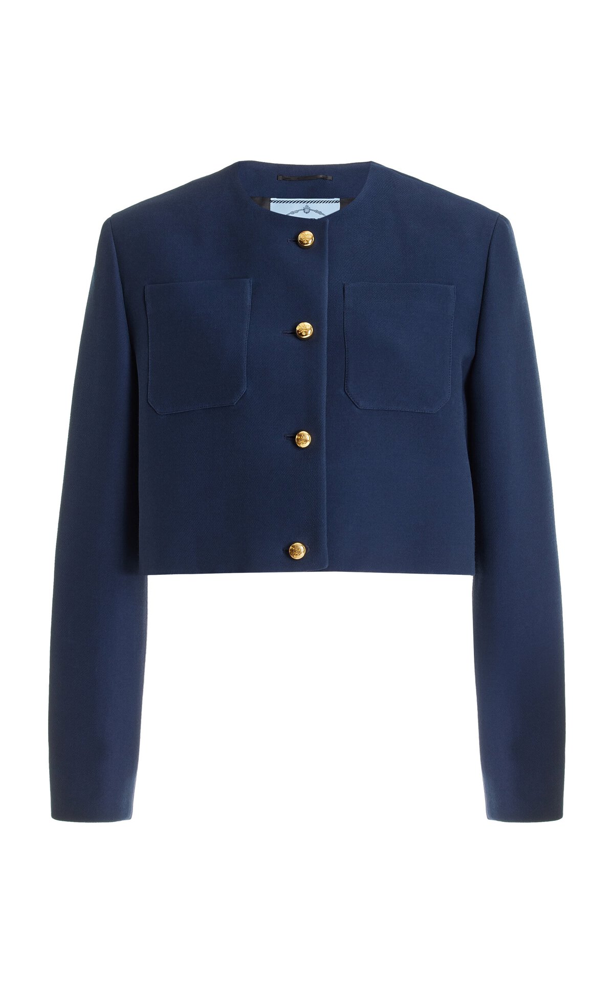 Prada Cropped Jacket It 40 - Blue | Editorialist