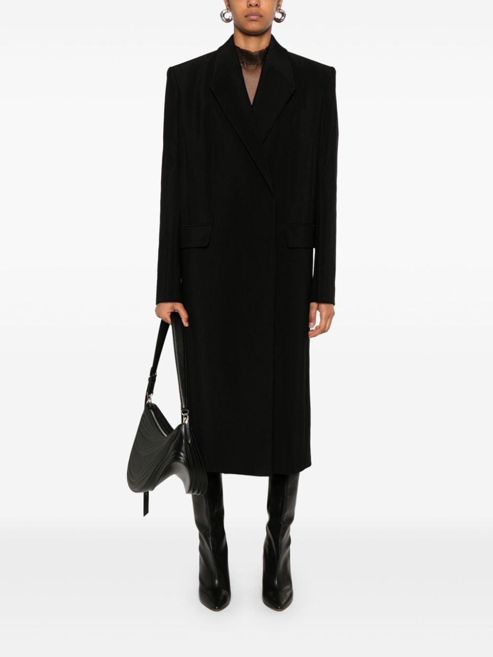 MUGLER Single-breasted Coat - Black | Editorialist