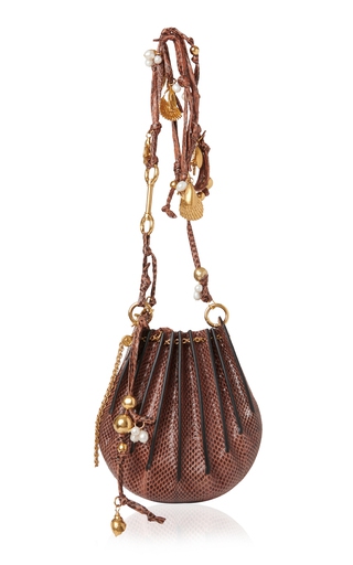 Chloé Sea Treasures Charm-Embellished Leather Shoulder Bag - Brown ...