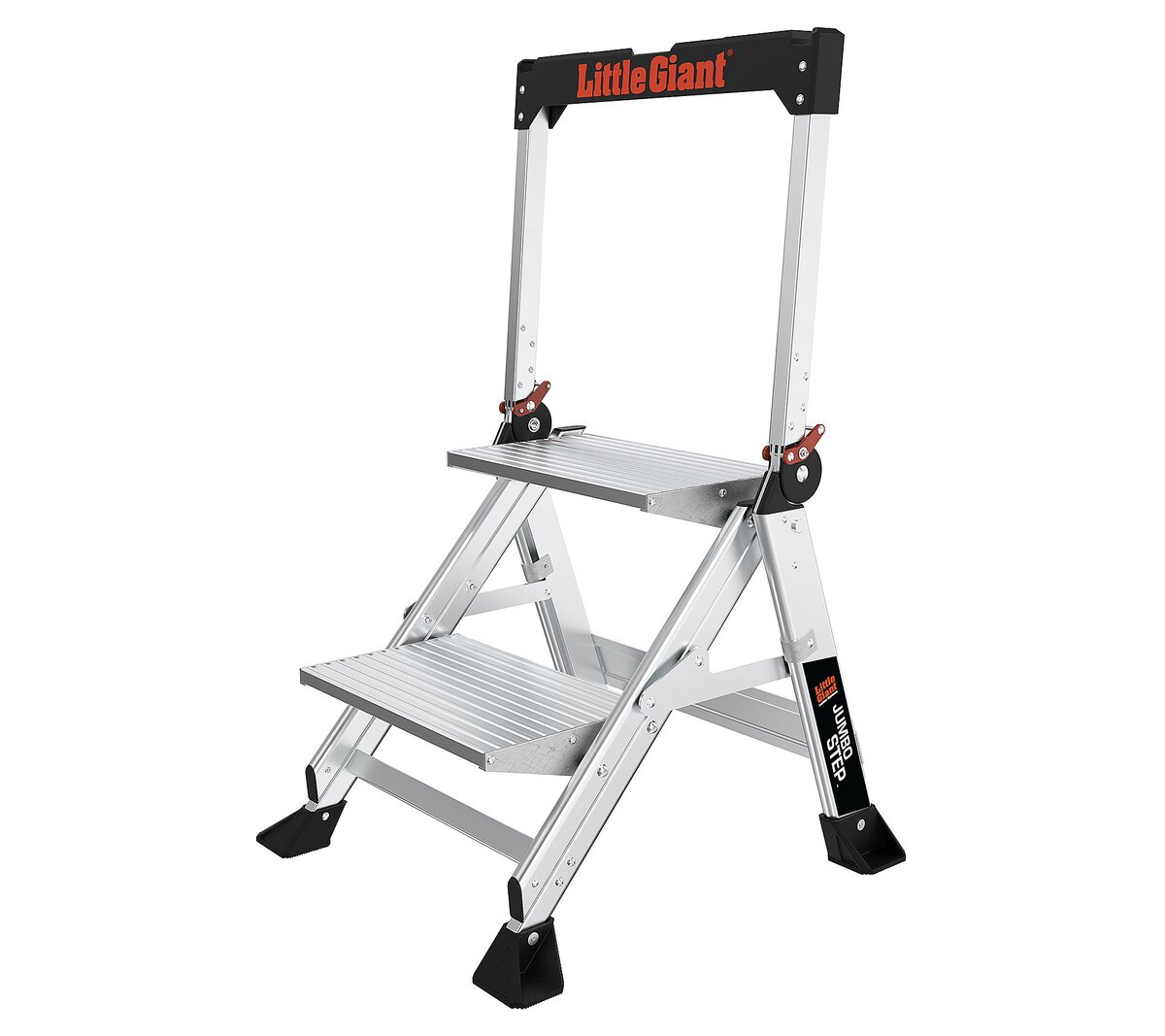 LITTLE GIANT Jumbo Step 2-step Aluminum Ladder W/ Safety Bar - One ...
