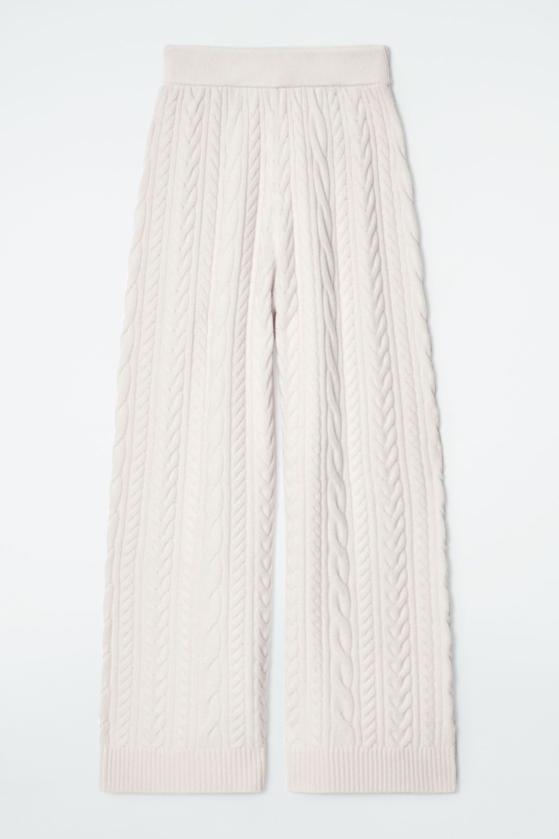 Cos Cable-knit Wool Pants - White | Editorialist