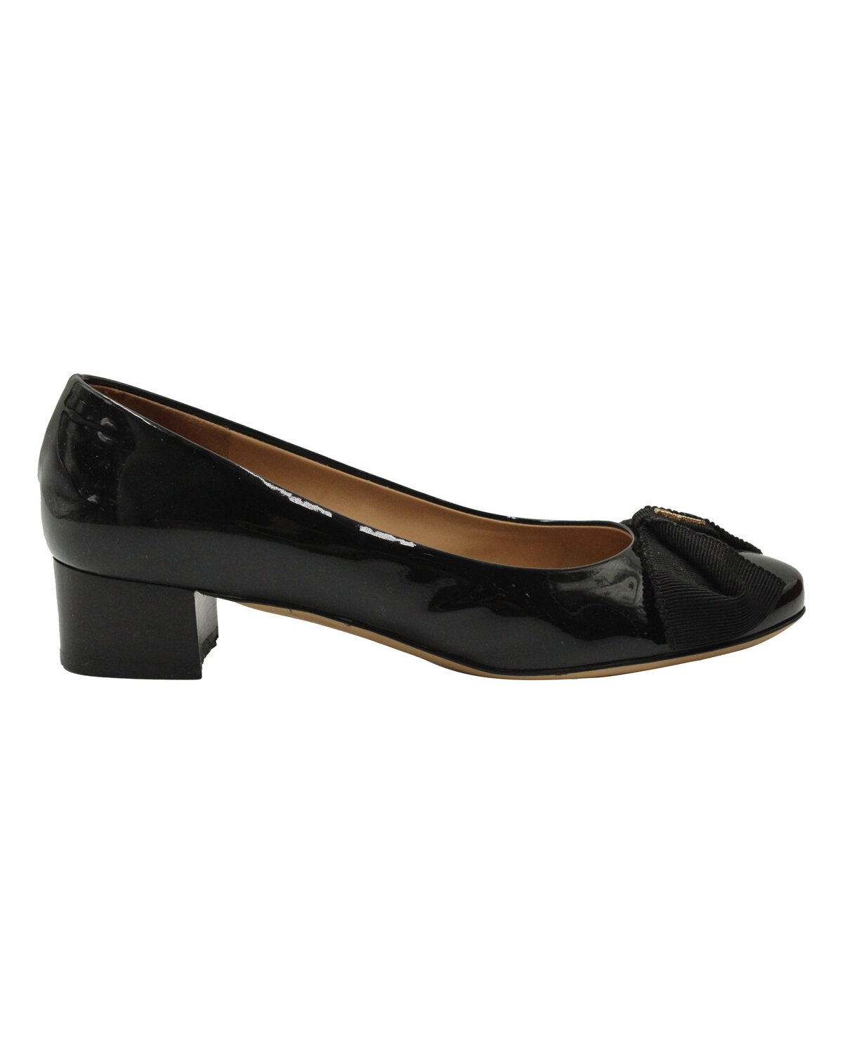 Ferragamo Black Calf Leather Bos Taurus High Heel Pumps