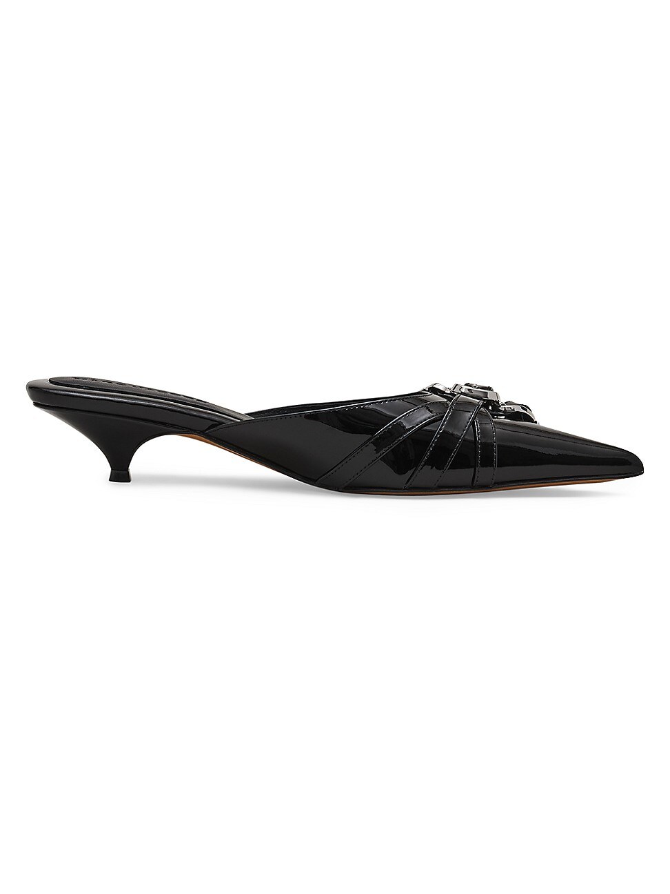 Marc Jacobs The Emma Buckle Patent Leather Kitten-heel Mules - Black ...