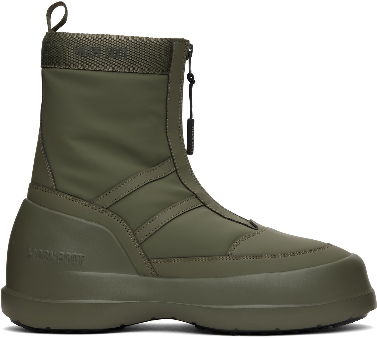 Moon Boot Khaki Luna Zip Boots - M006 - Khaki | Editorialist