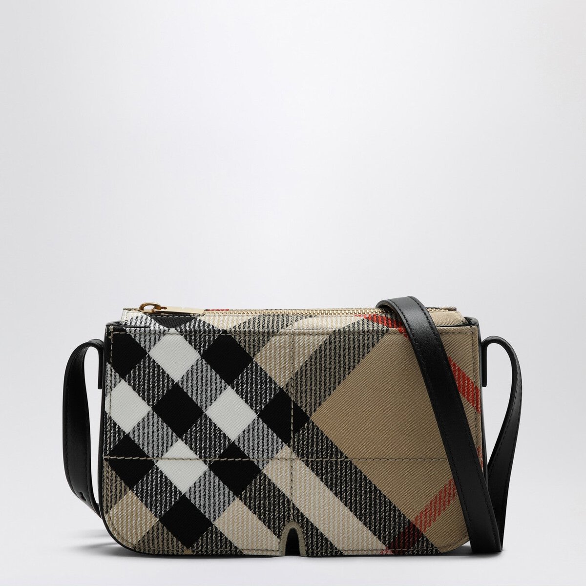 Burberry Check Pattern Shoulder Bag - Beige | Editorialist