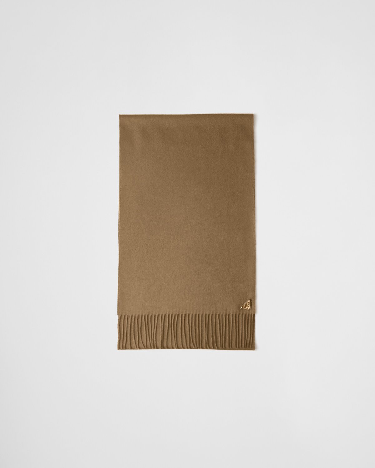 Prada Silk And Cashmere Scarf - Camel Brown | Editorialist
