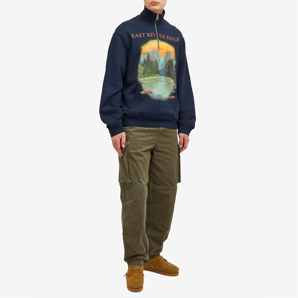 Loewe East River Ridge Zip Sweatshirt In Dark Blue - 35% Off 