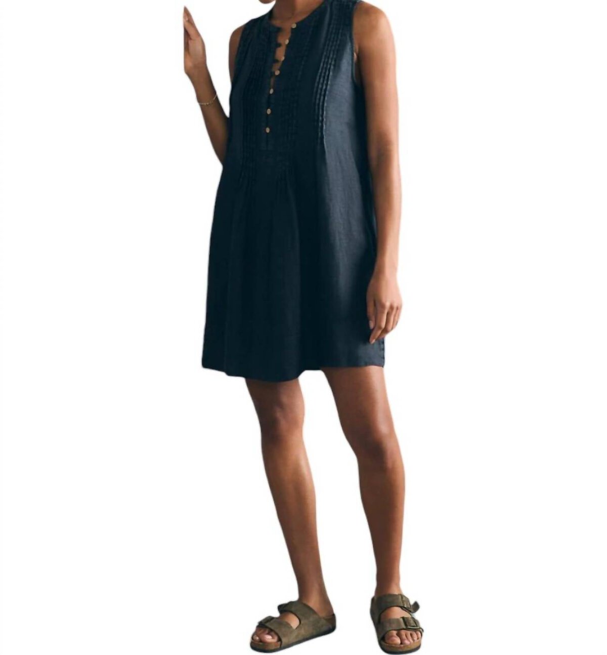 Faherty Brand Isha Dress In Washed In Black - 23% Off | Editorialist