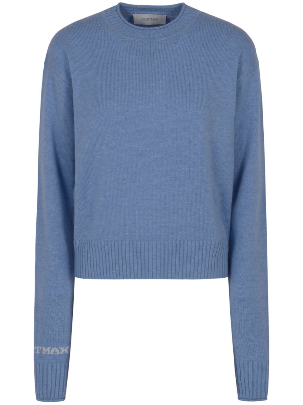 Sportmax Intarsia Logo Jumper - Blue | Editorialist