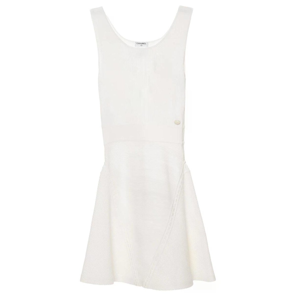 Chanel Mini Dress With Invisible Zipper Closure In White - 23% Off ...