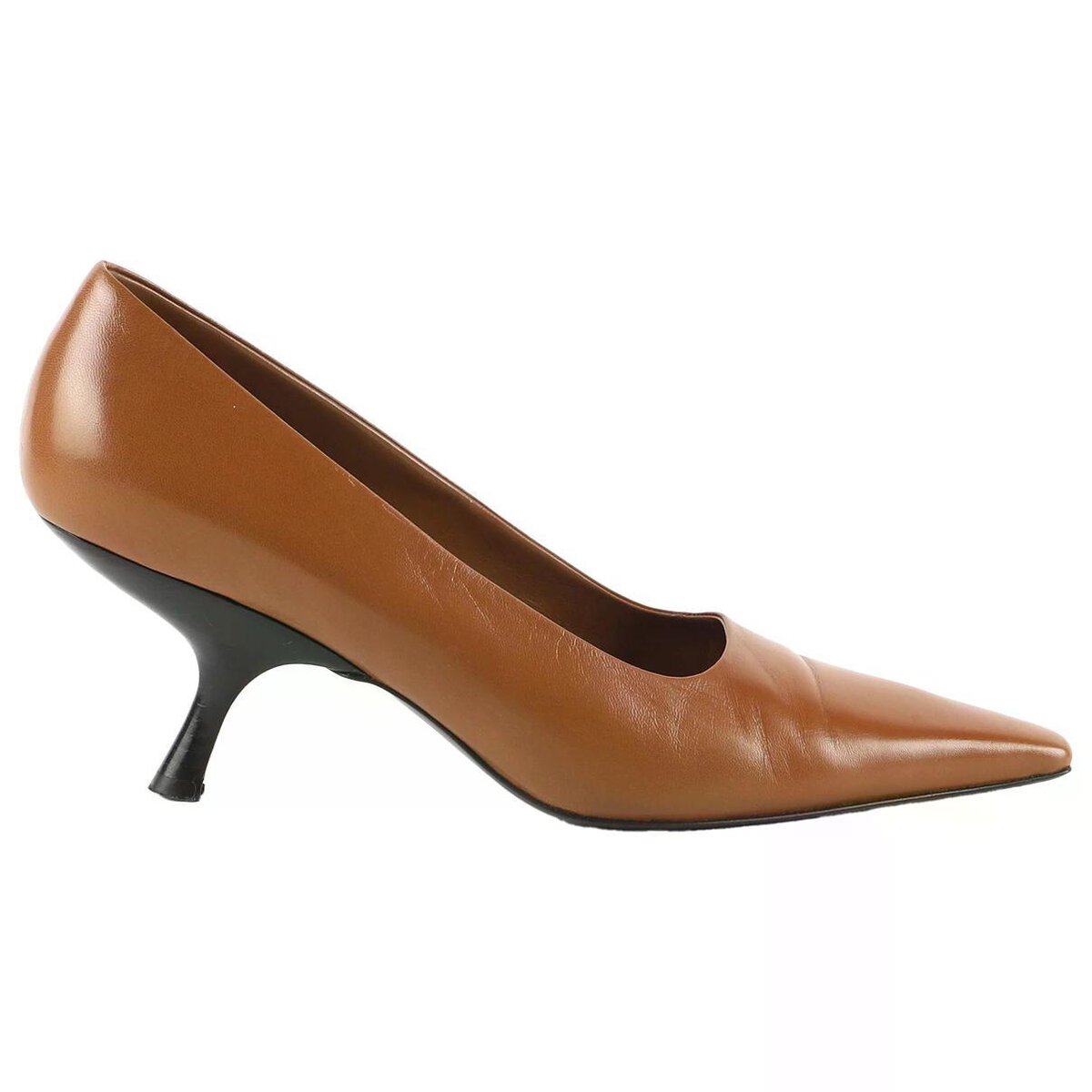 The Row Leather Heels In Brown - 14% Off | Editorialist