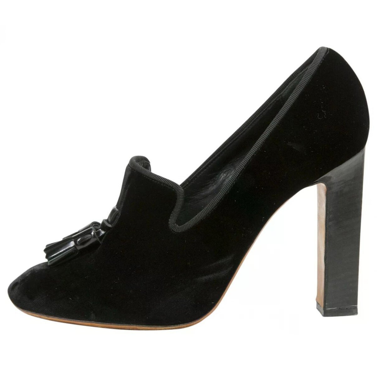 Celine Velvet Heels In Black - 15% Off | Editorialist