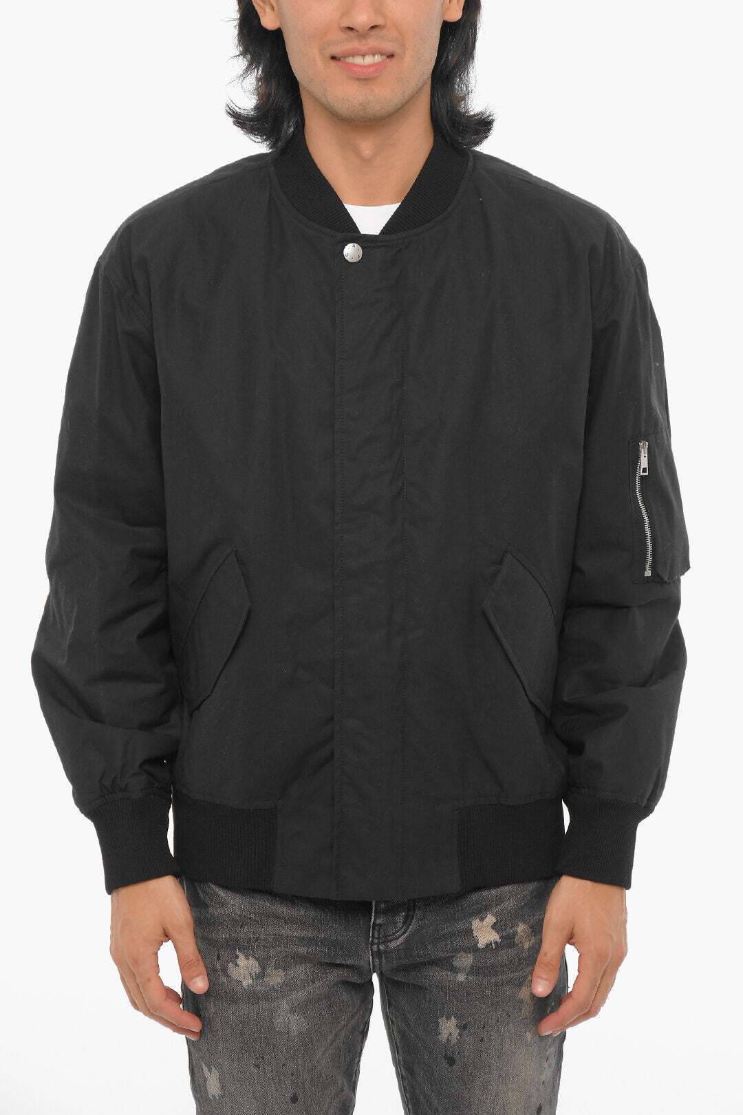 A.P.C. A. P.C. Solid Color Gabriel Jacket With Ribbed Edges In Black ...