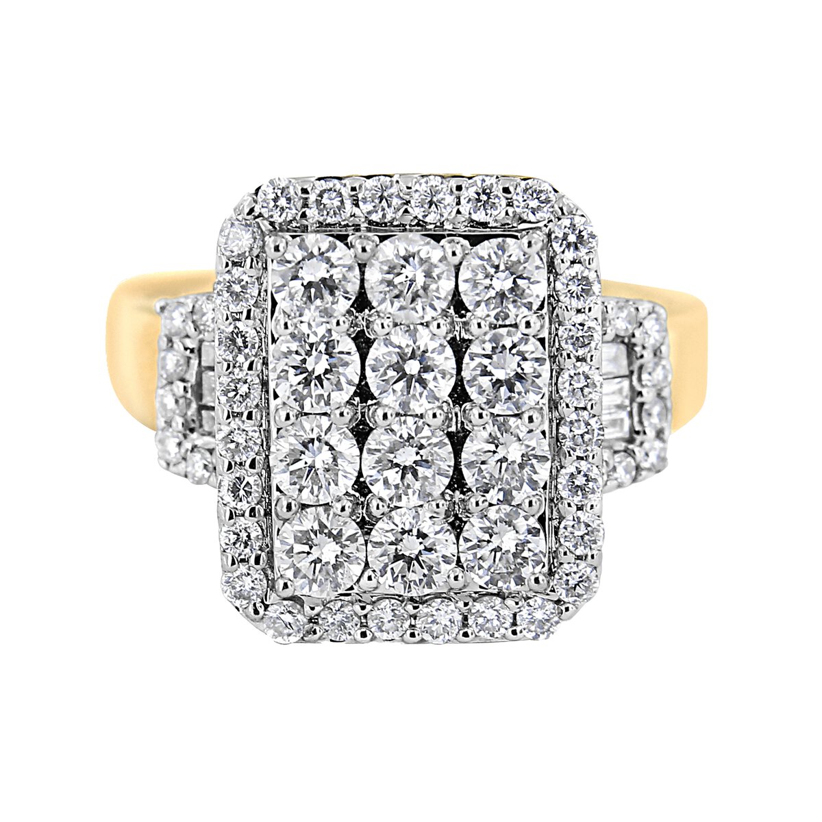 Haus Of Brilliance 14k Gold 2 1/4 Cttw Round And Baguettecut Diamond ...