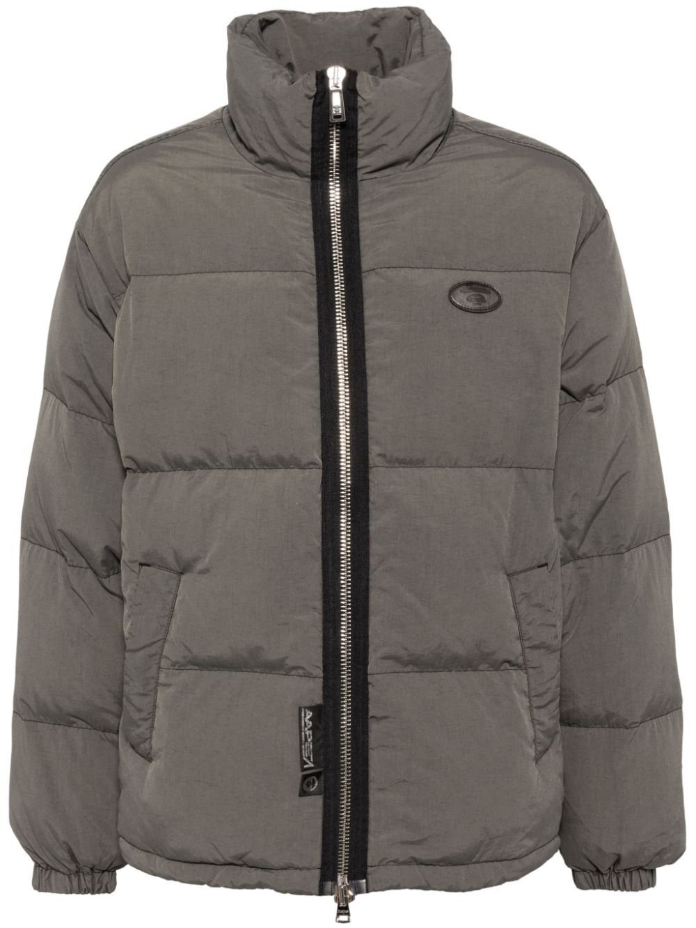 Aape By *A Bathing Ape® Moonface Logo Puffer Jacket - Grey | Editorialist