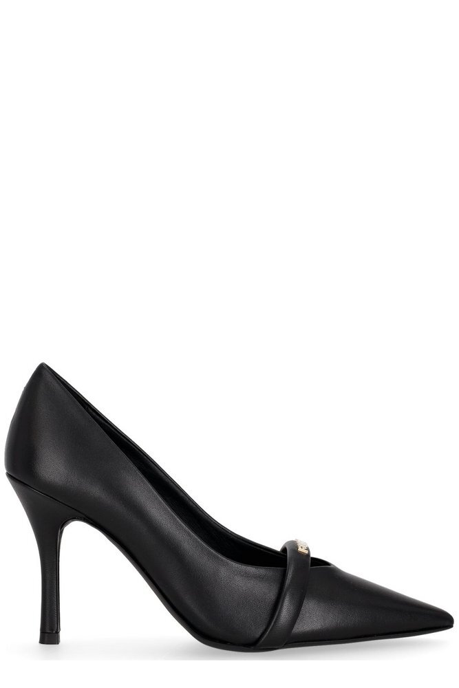 Furla Logo Lettering Pointed Toe Pumps In Black - 38% Off | Editorialist