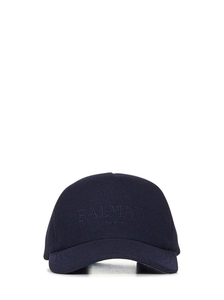 Balmain Logo Embroidered Vintage Felt Hat In Blue - 35% Off | Editorialist